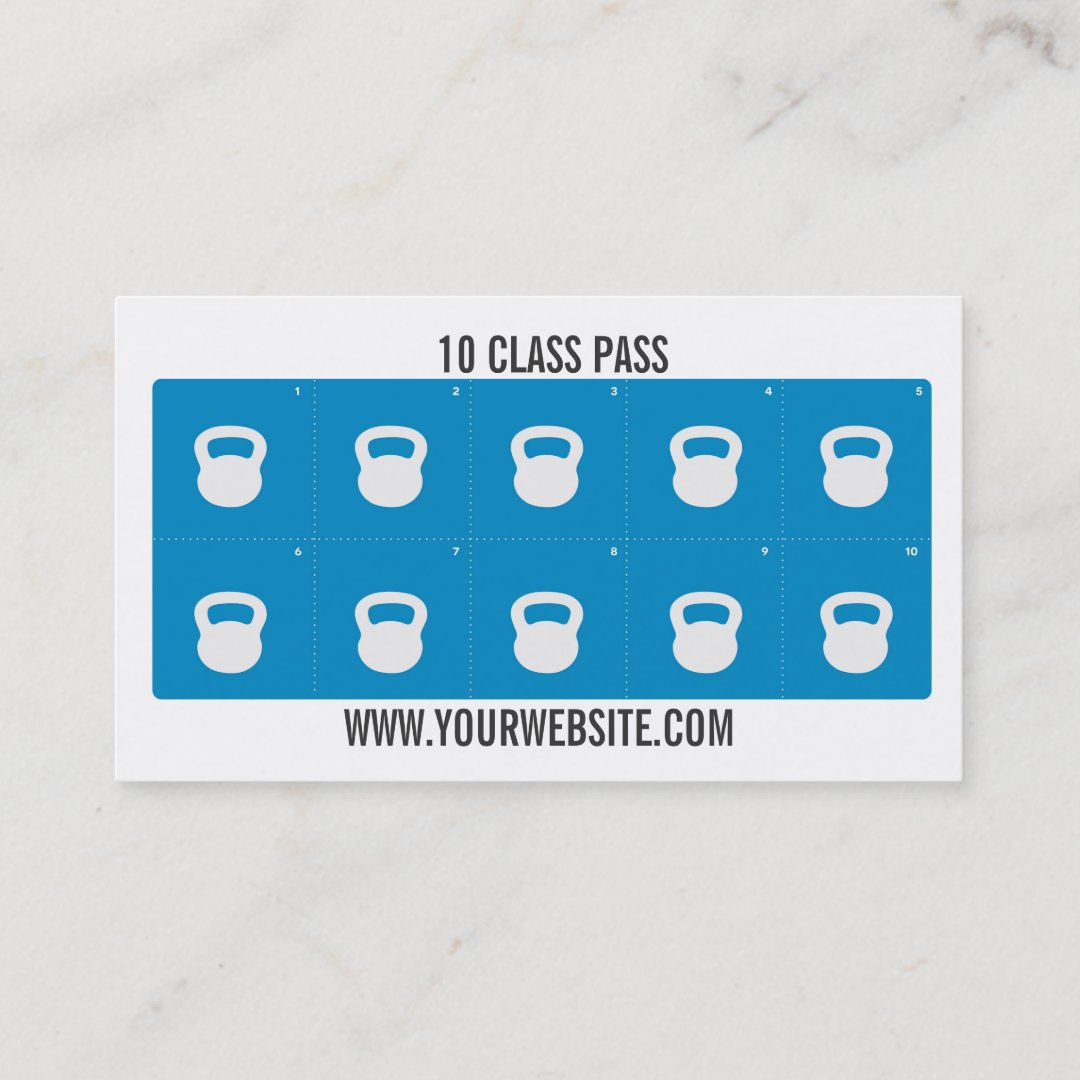 Fitness Class Business Card 10 Class Pass Card | Zazzle