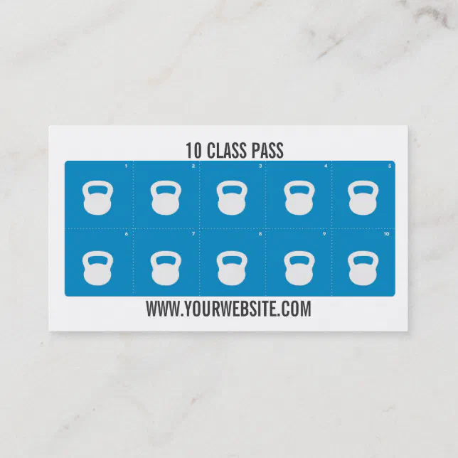 Fitness Class Business Card 10 Class Pass Card | Zazzle