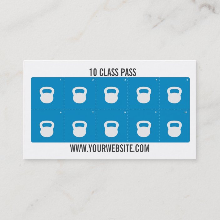 Fitness Class Business Card 10 Class Pass Card | Zazzle.com
