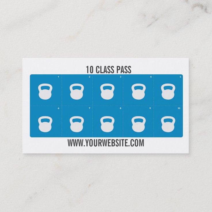Fitness Class Business Card 10 Class Pass Card | Zazzle