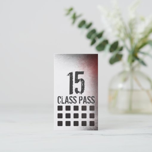 Fitness Class Business Card 15 Class Pass Card | Zazzle