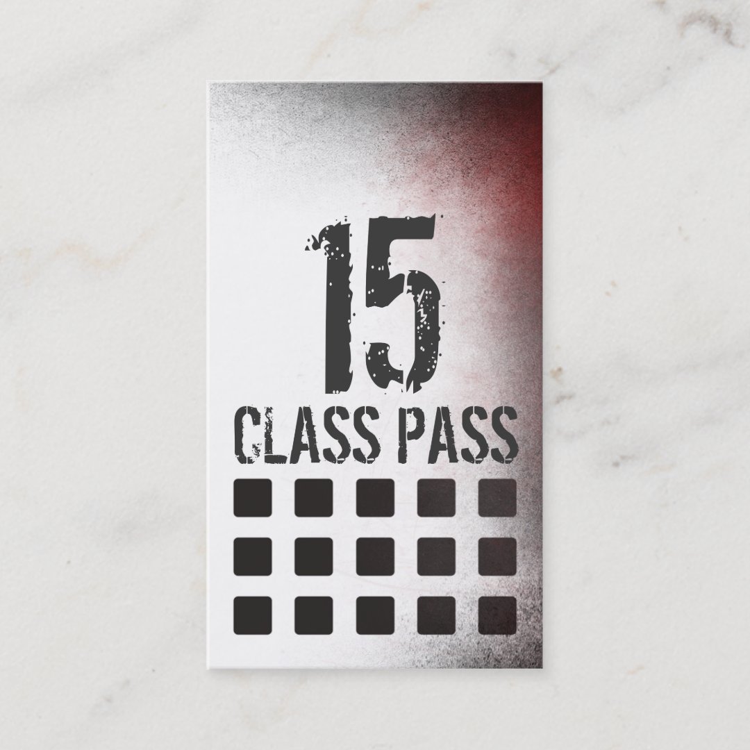 Fitness Class Business Card 15 Class Pass Card | Zazzle
