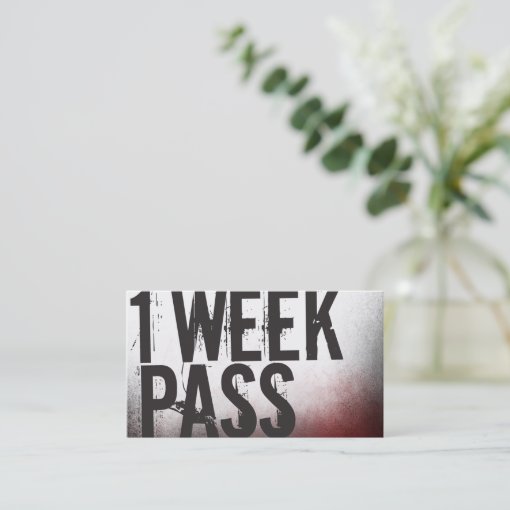 Fitness Class Business Card One Week Pass | Zazzle
