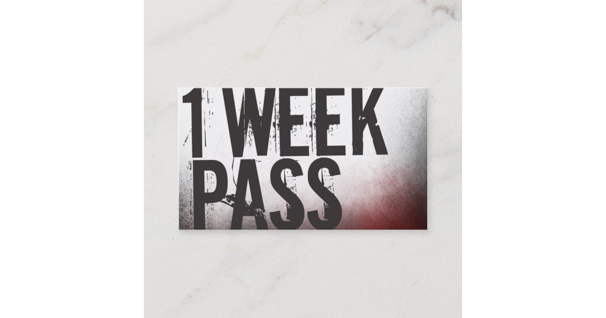 Fitness Class Business Card One Week Pass | Zazzle