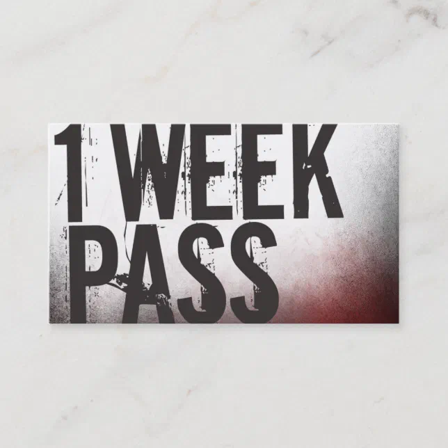 Fitness Class Business Card One Week Pass | Zazzle