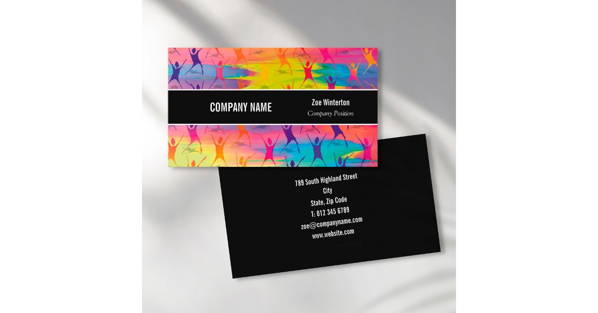 Fitness Dancing Modern Business Card | Zazzle