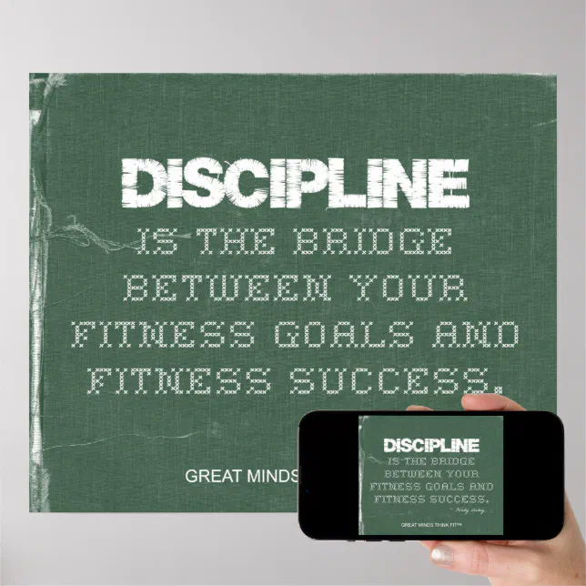 Fitness Discipline Poster in Green Denim | Zazzle