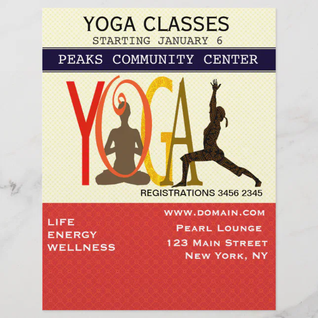 Fitness Exercise Pilates Yoga Modern Personalized Flyer | Zazzle