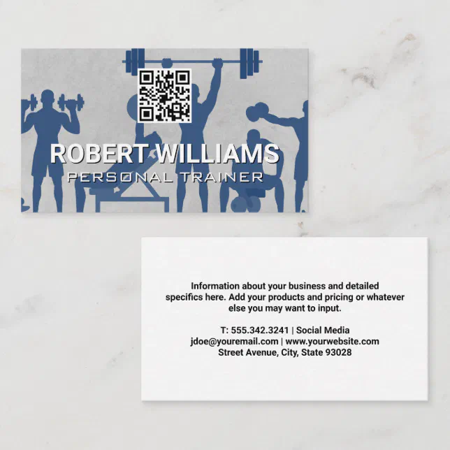 Fitness Exercises | QR Code Business Card | Zazzle