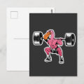 Fitness Flamingo Weightlifting Bodybuilder Muscle Postcard | Zazzle