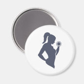 Fitness girl lifting dumbbell magnet | Zazzle
