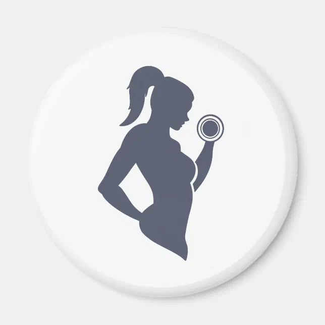 Fitness girl lifting dumbbell magnet | Zazzle