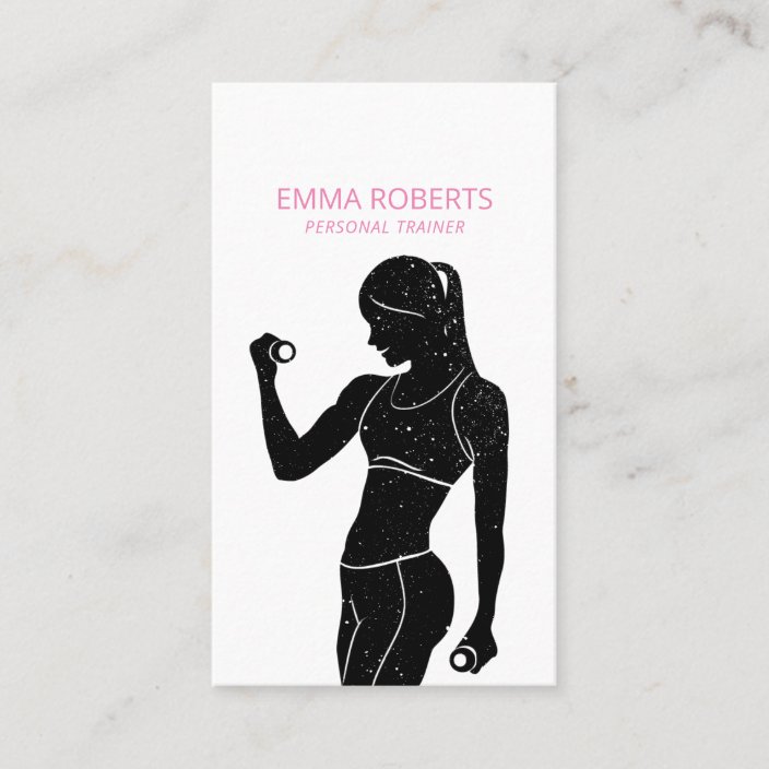 Fitness Girl Personal Trainer Workout Business Card | Zazzle.com