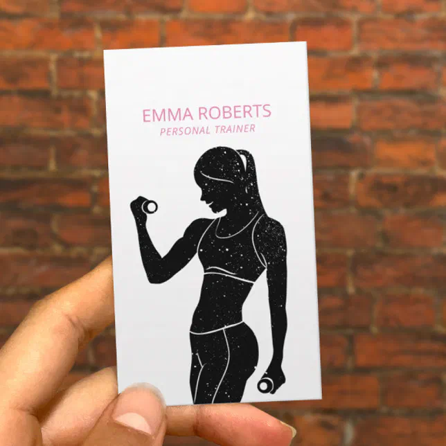 Fitness Girl Personal Trainer Workout Business Card | Zazzle