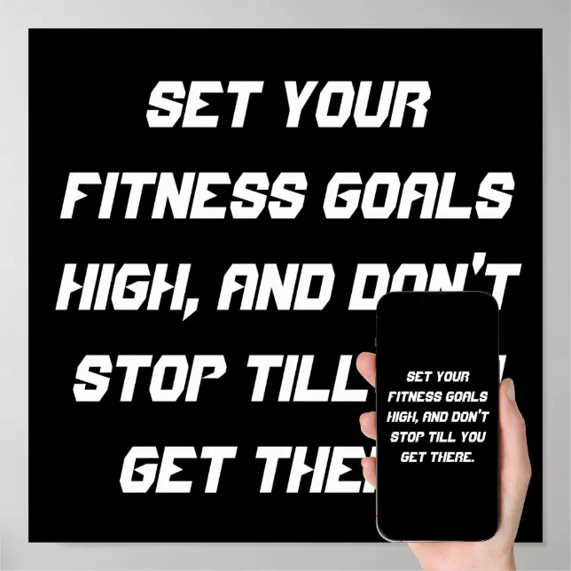 Fitness Goals Poster | Zazzle