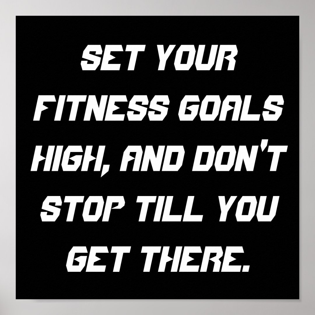 Fitness Goals Poster | Zazzle