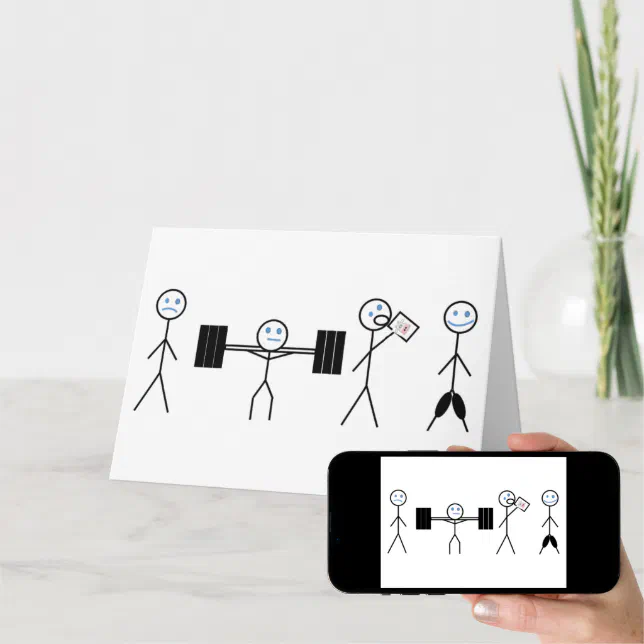 Fitness, gym, bodybuilding, workout funny card | Zazzle