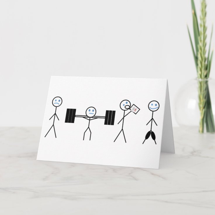 Fitness, gym, bodybuilding, workout funny card | Zazzle
