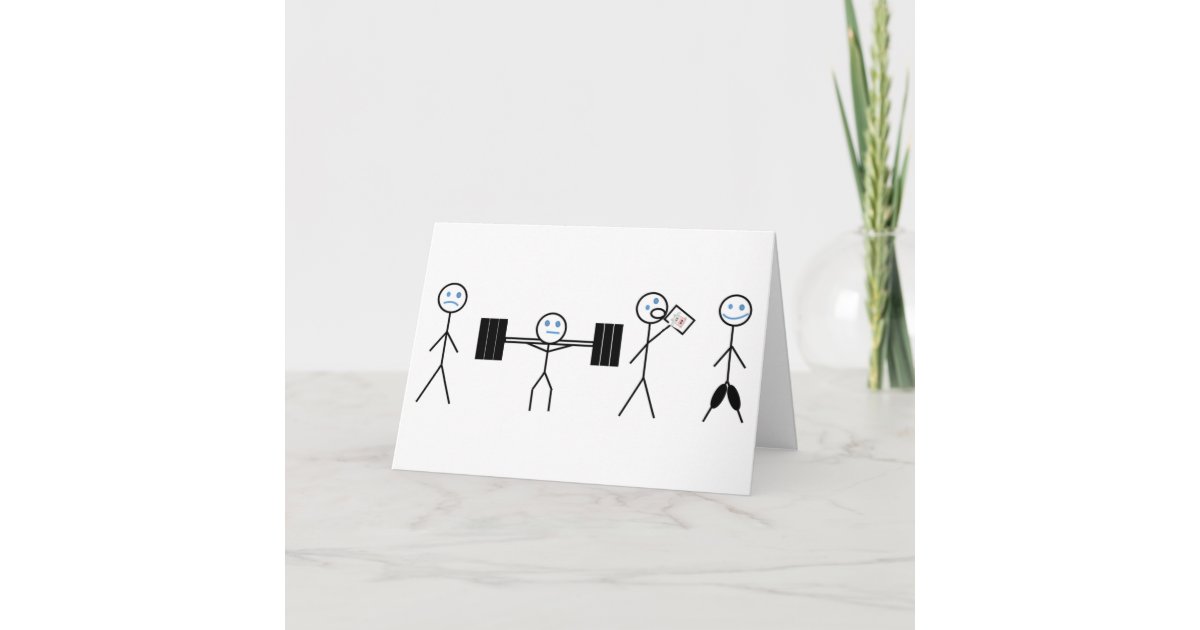 Fitness, gym, bodybuilding, workout funny card | Zazzle