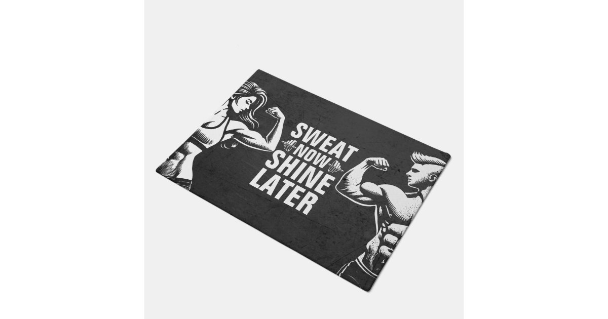 Fitness Gym Workout Bodybuilding Motivational Doormat | Zazzle