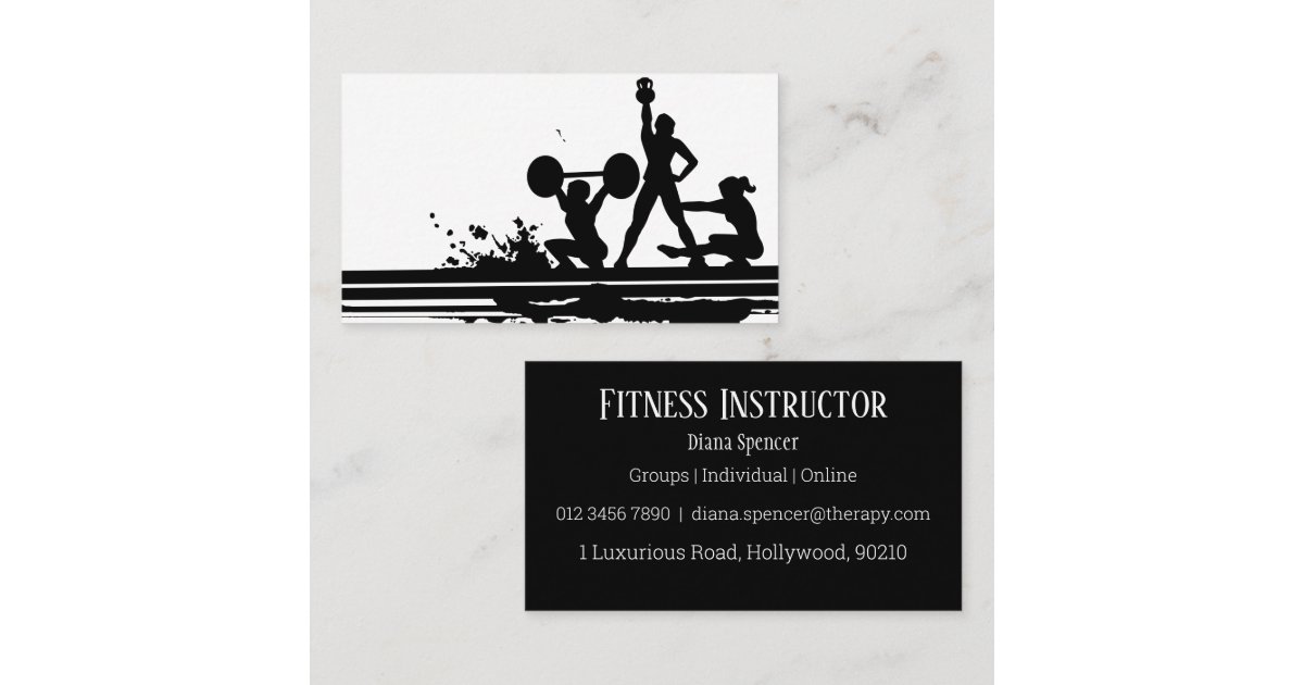 Fitness Instructor Business Card | Zazzle