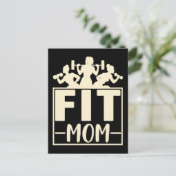Fitness Mama Gym Exercise Weightlifting Mom Postcard | Zazzle