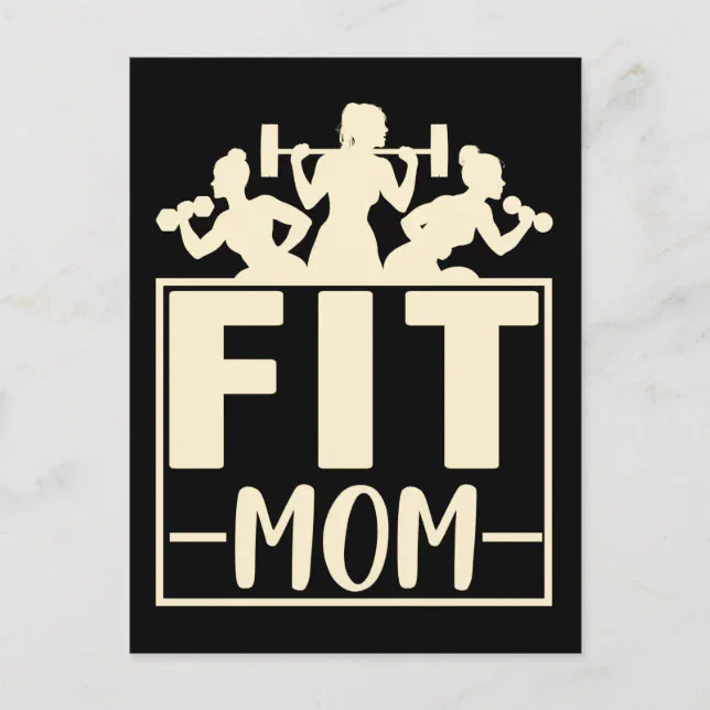 Fitness Mama Gym Exercise Weightlifting Mom Postcard | Zazzle