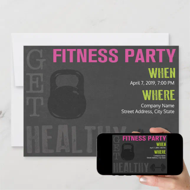 Fitness Party Invite | Zazzle