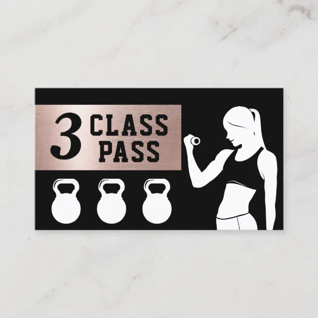 Fitness Personal Trainer 3 Class Pass Gym Loyalty | Zazzle