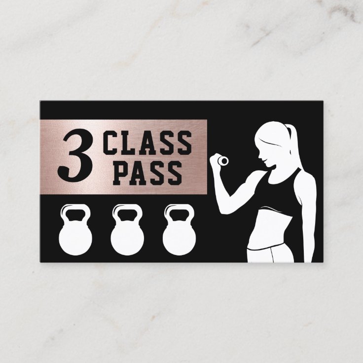 Fitness Personal Trainer 3 Class Pass Gym Loyalty | Zazzle