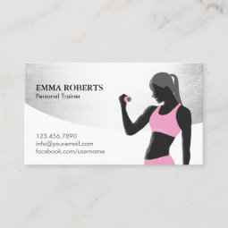 Fitness Personal Trainer Beauty Girl Modern Business Card | Zazzle