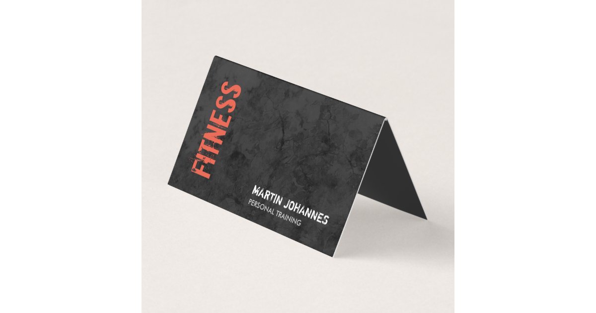 Fitness Personal Trainer Bodybuilding Modern Grey Business Card | Zazzle