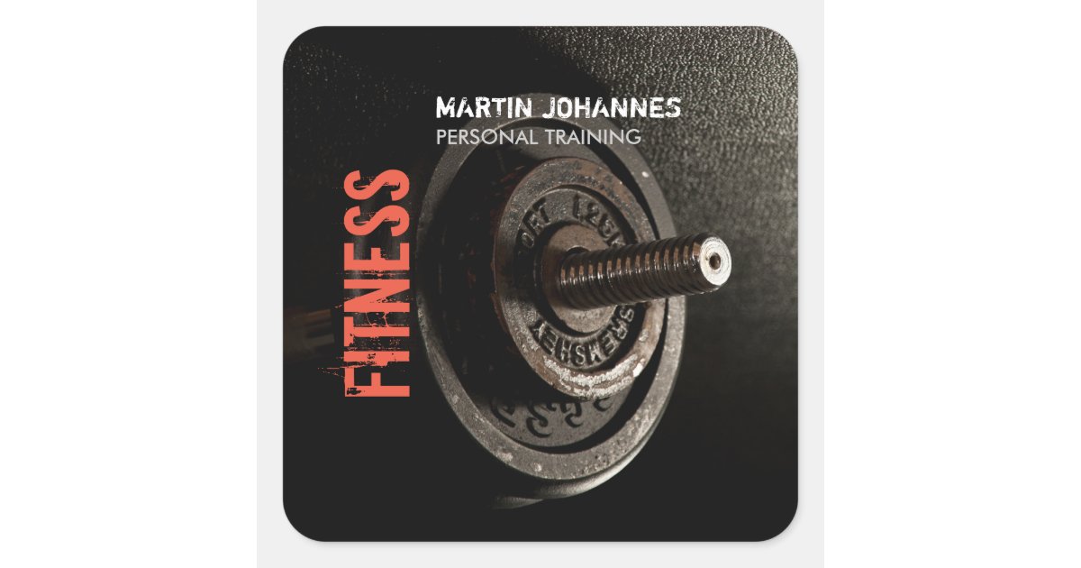 Fitness Personal Trainer Bodybuilding Modern Sharp Square Sticker | Zazzle