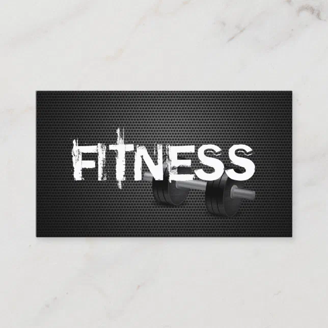 Fitness & Personal Trainer Dark Metal Business Card | Zazzle