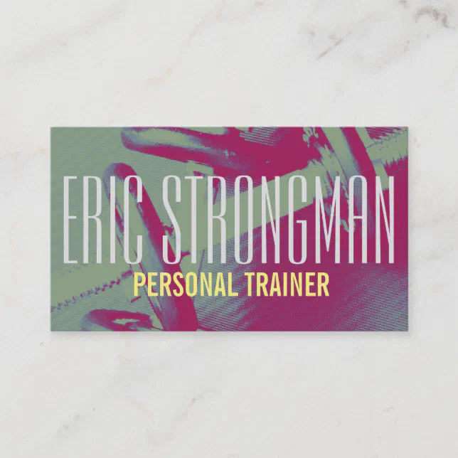 Fitness personal trainer gym style cover business card | Zazzle