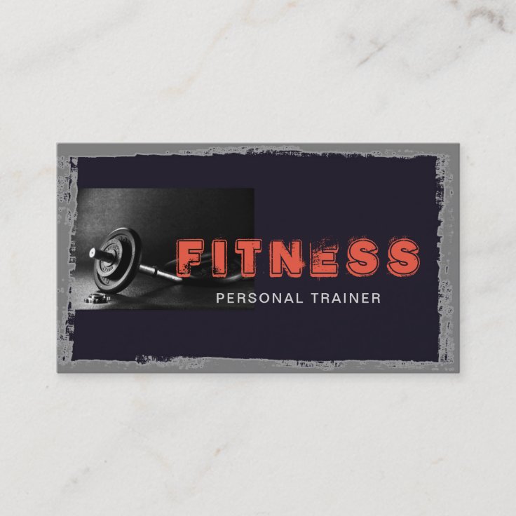 Fitness Personal Trainer Muscle Elegant Modern Business Card | Zazzle