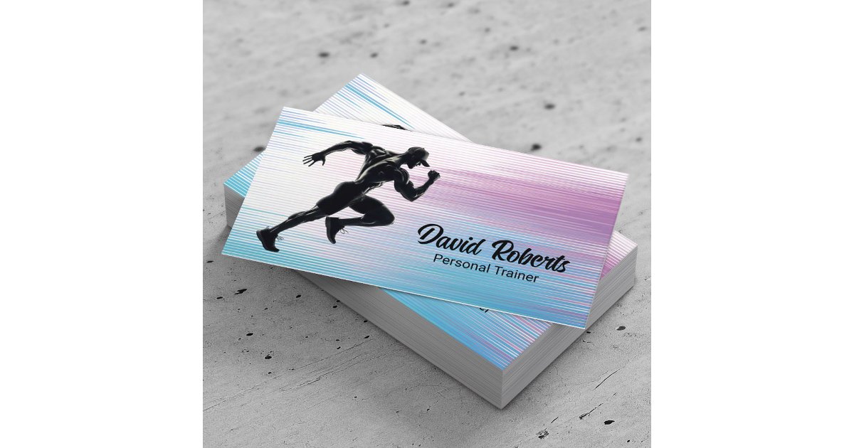 Fitness Personal Trainer Running Athlete Business Card | Zazzle