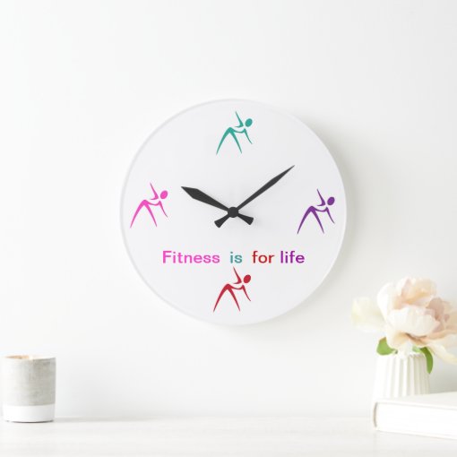 Fitness Theme Wall Decor Clock | Zazzle