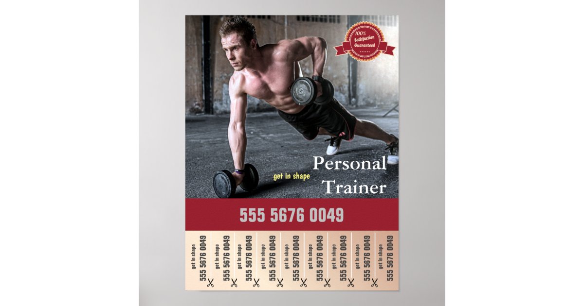 Fitness Trainer Advertising Flyer Poster | Zazzle