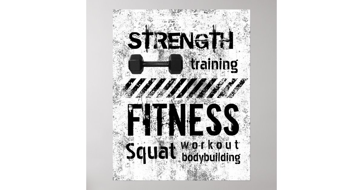 Fitness Trainer Bodybuilding Grunge Workout Poster | Zazzle