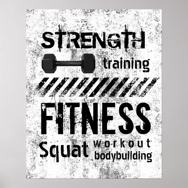 Fitness Trainer Bodybuilding Grunge Workout Poster | Zazzle