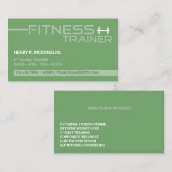 Fitness Trainer Business Card | Zazzle