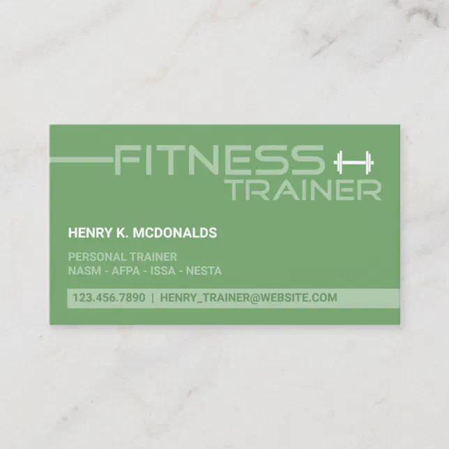 Fitness Trainer Business Card | Zazzle