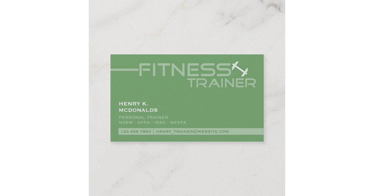 Fitness Trainer Business Card | Zazzle.com