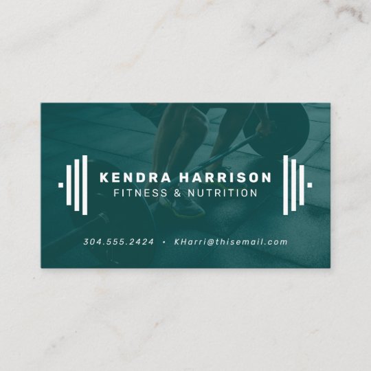 Fitness trainer business card with photo | Zazzle.com