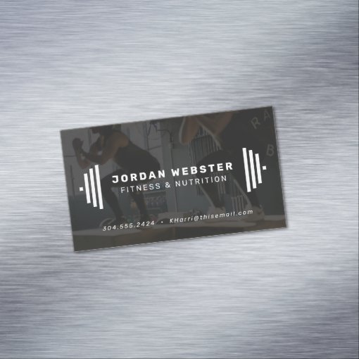 Fitness trainer business card with photo | Zazzle