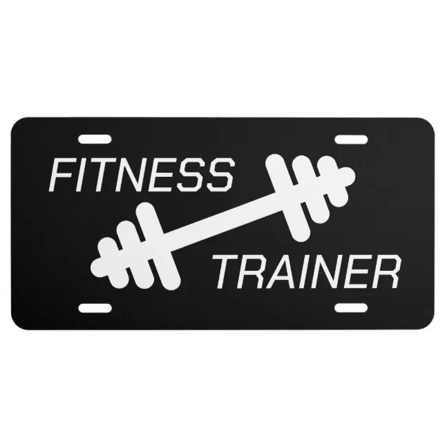 Fitness trainer gym coach custom car license plate | Zazzle