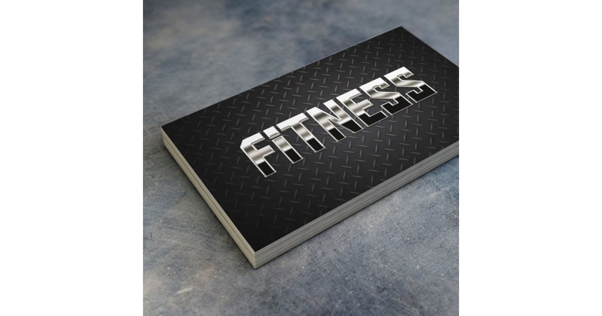 Fitness Training Professional Steel & Metal Business Card | Zazzle