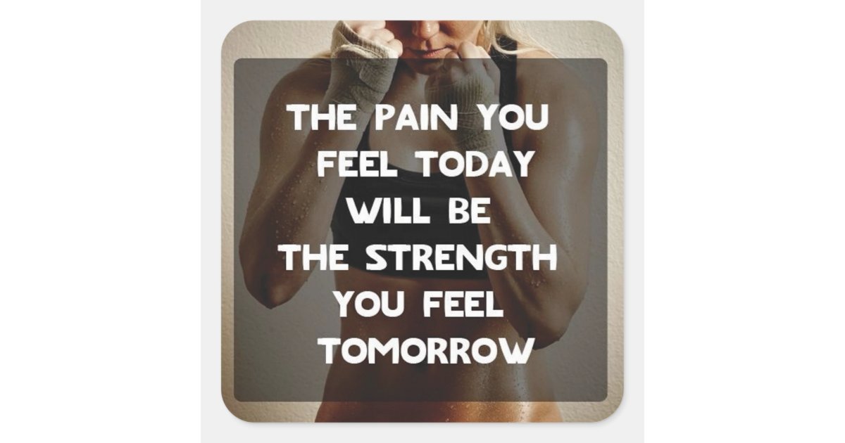 Fitness Workout Gym Motivation Square Sticker | Zazzle