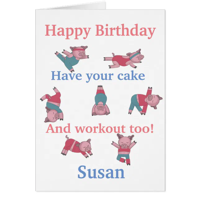 Fitness yoga Birthday Card | Zazzle